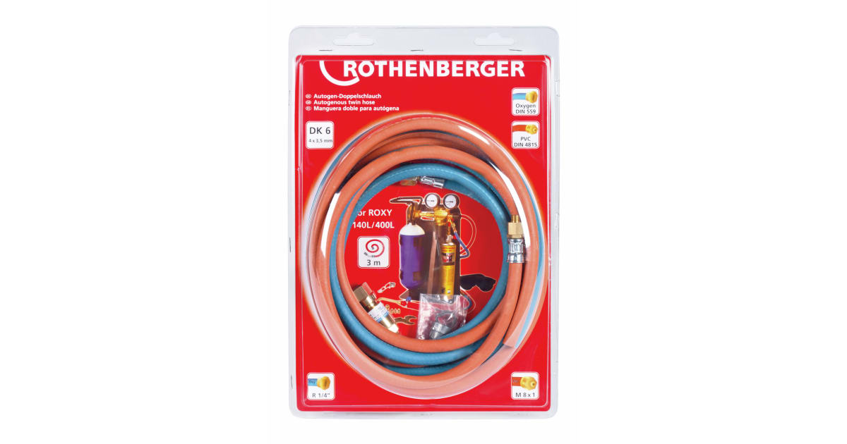 ROXY 400 L hose set, 3m, without handle | Oxy-fuel welding | ROTHENBERGER