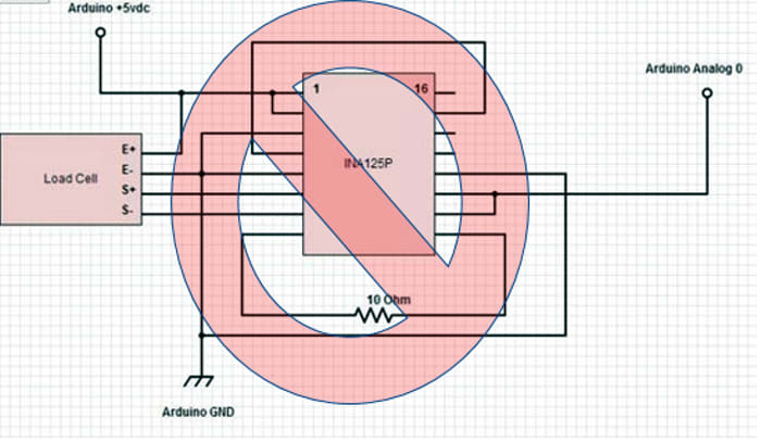 INA125P Load Cell Circuit | Load Cell Instrumentation Aplifier Circuit ...