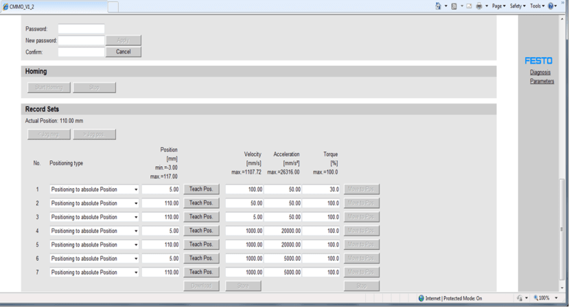 How to configure an electric actuator from the Festo EPCO series