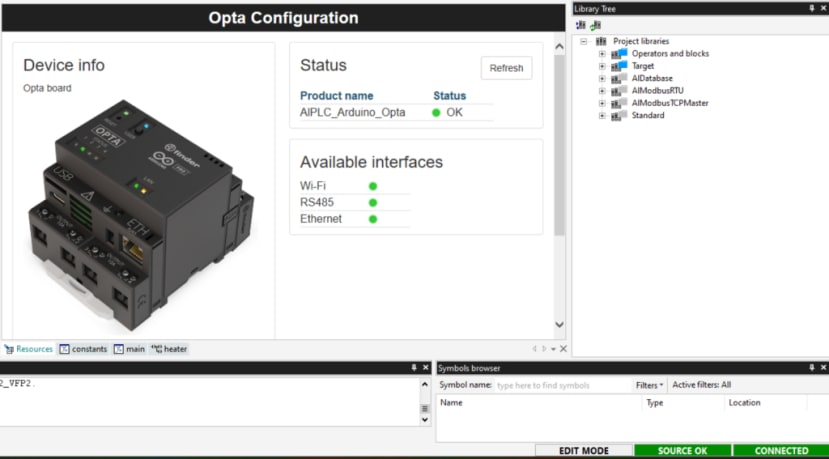 Arduino OPTA | ModbusTCP PID Controller | DesignSpark