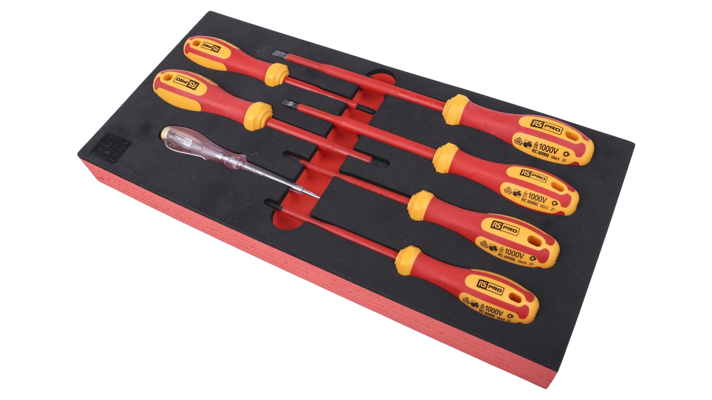 RS PRO VDE Phillips, Slotted Screwdriver Set 7 Piece | RS