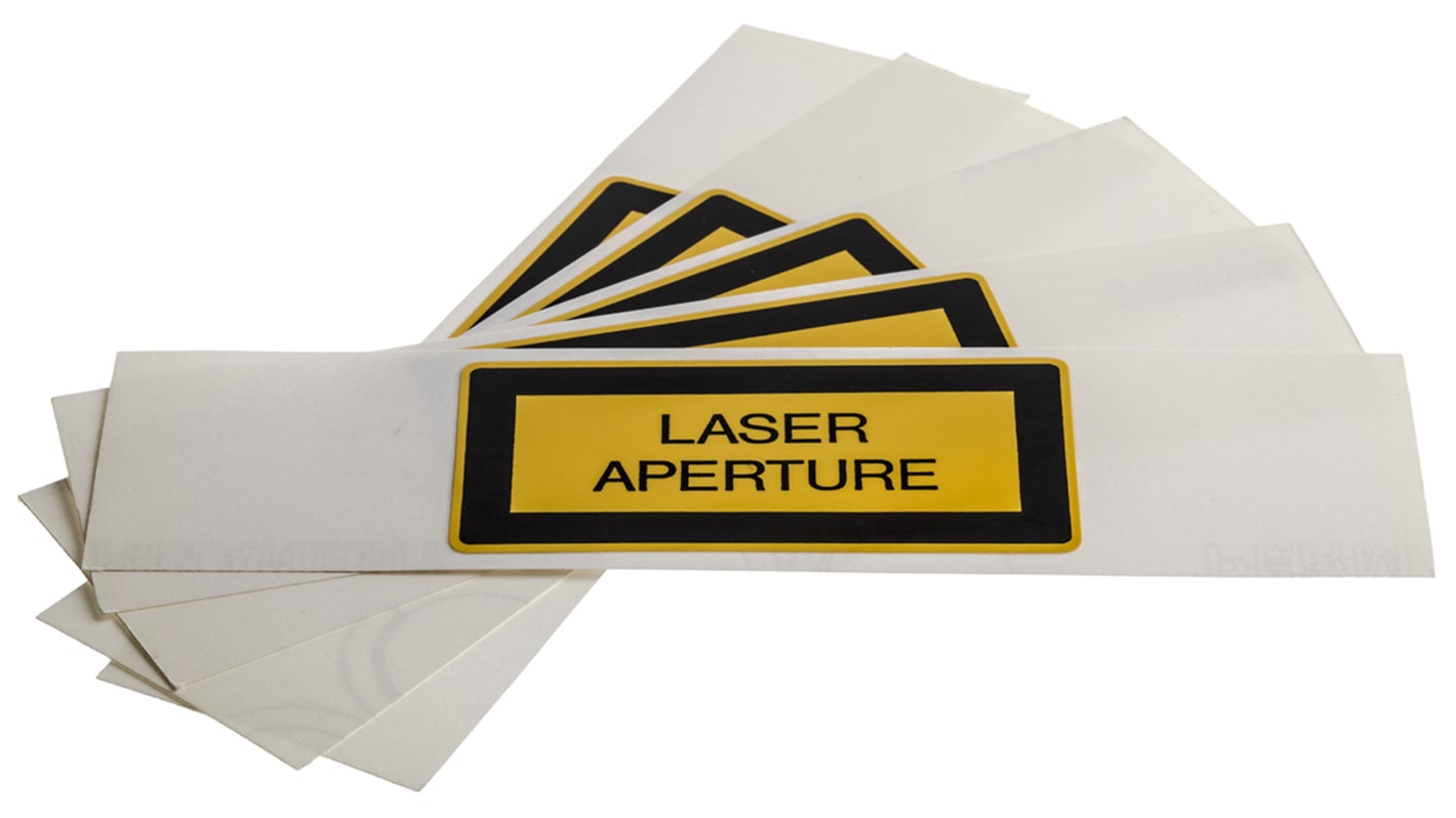 Y163065 | Brady Black/Yellow Vinyl Safety Labels, Laser Aperture-Text ...