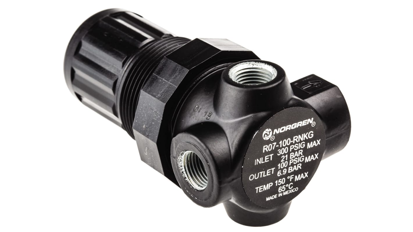 R07-100-RNKG | Regulador neumático Norgren, G 1/8, Presión Máxima 20bar | RS