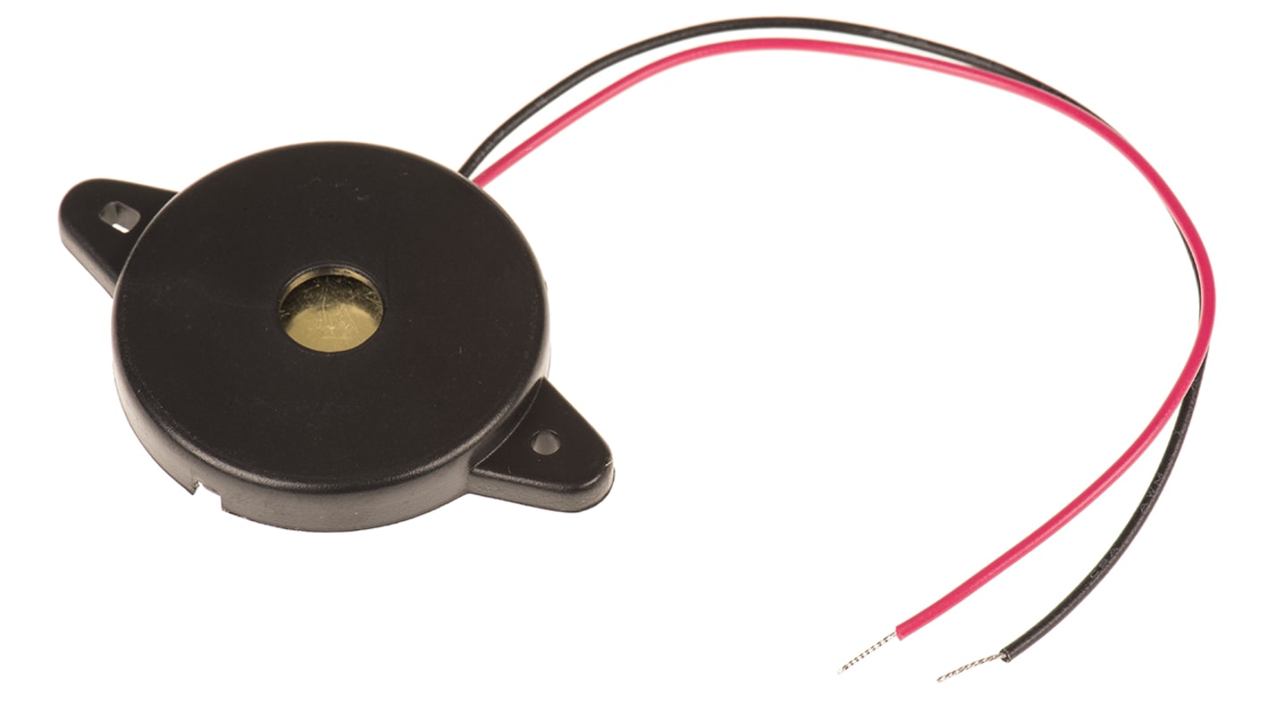 RS PRO 97dB Panel Mount Continuous External Piezo Buzzer, 44.5 x 30 x 5 ...