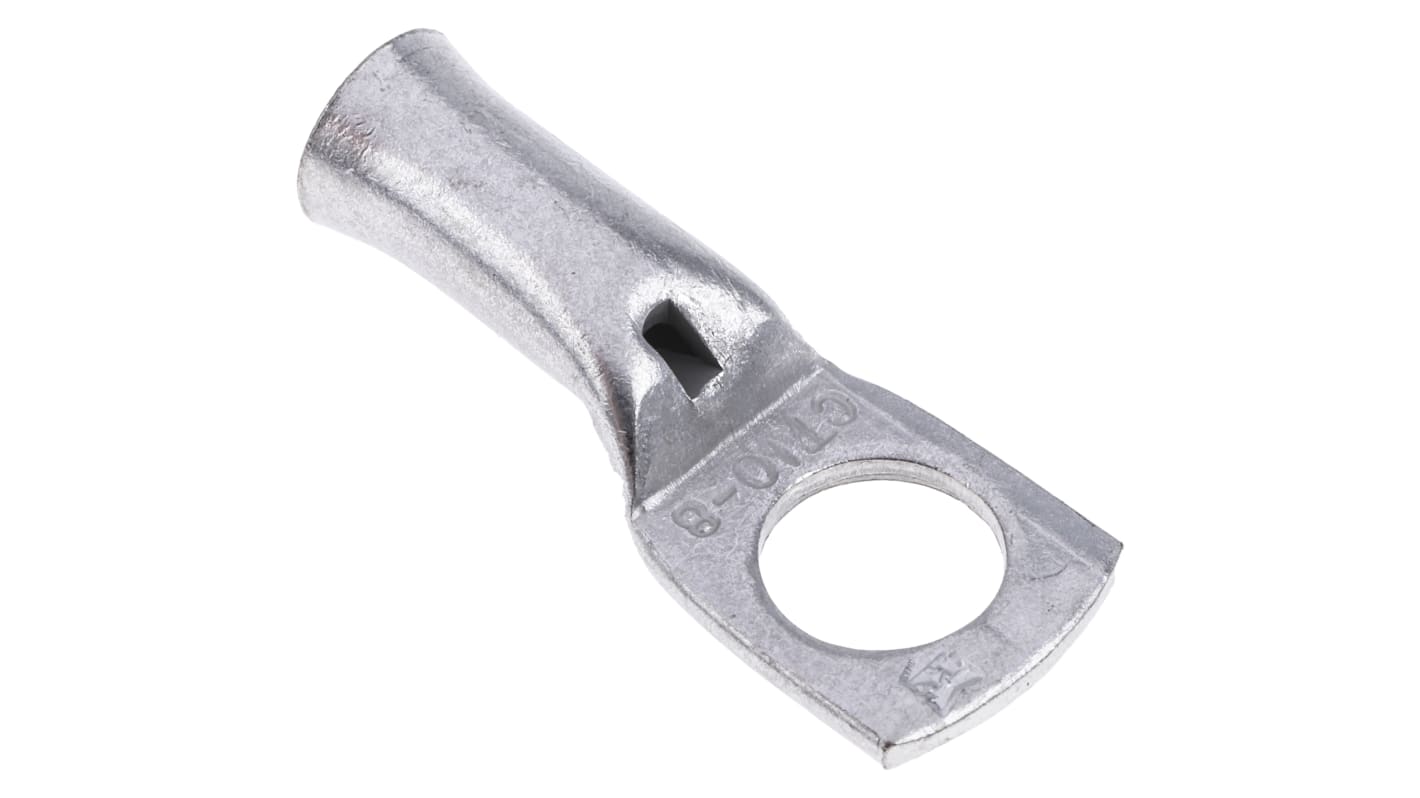 RS PRO Uninsulated Tubular Ring Terminal, M8 Stud Size to 10mm² Wire ...