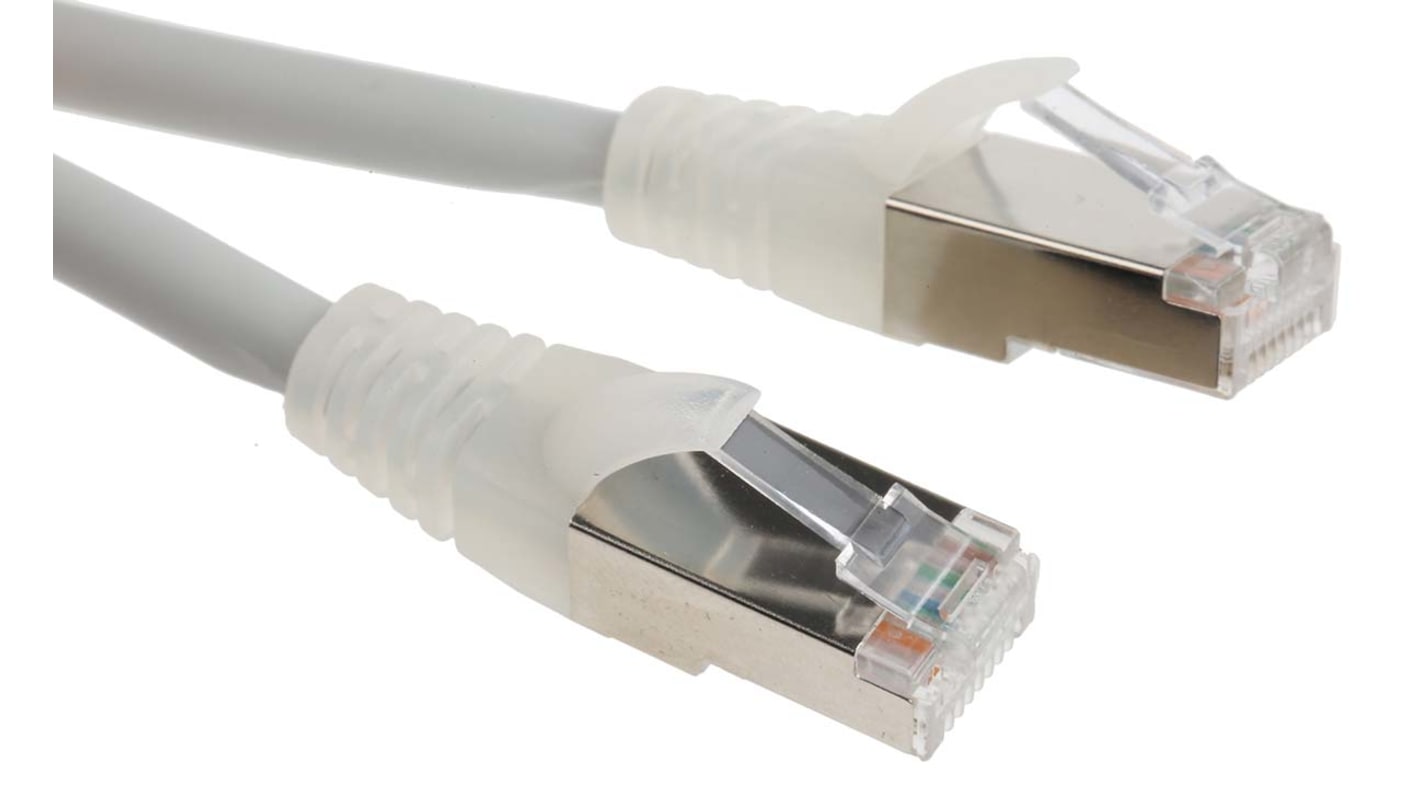 RS PRO Cat6 Male RJ45 to Male RJ45 Ethernet Cable, F/UTP Shield, Grey ...