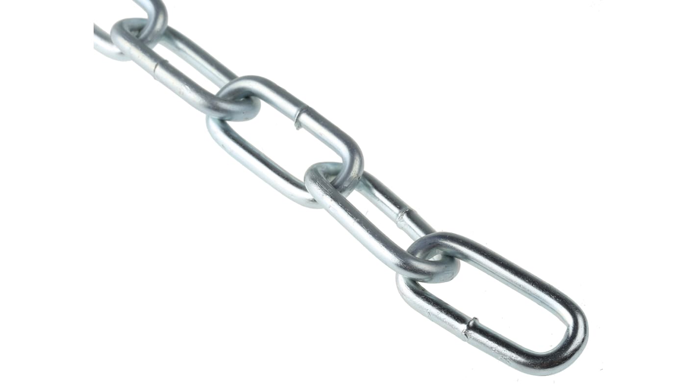 RS PRO Zinc Plated Steel Chain, 10m Length, 130 kg Lifting Load | RS