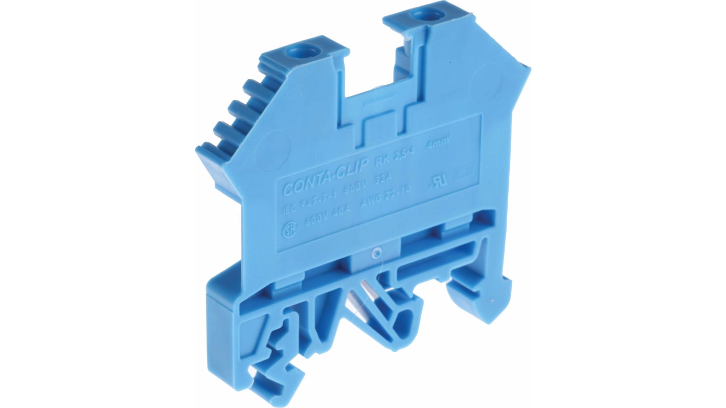 RS PRO Blue Feed Through Terminal Block, 0.2 → 4mm², 800 V | RS