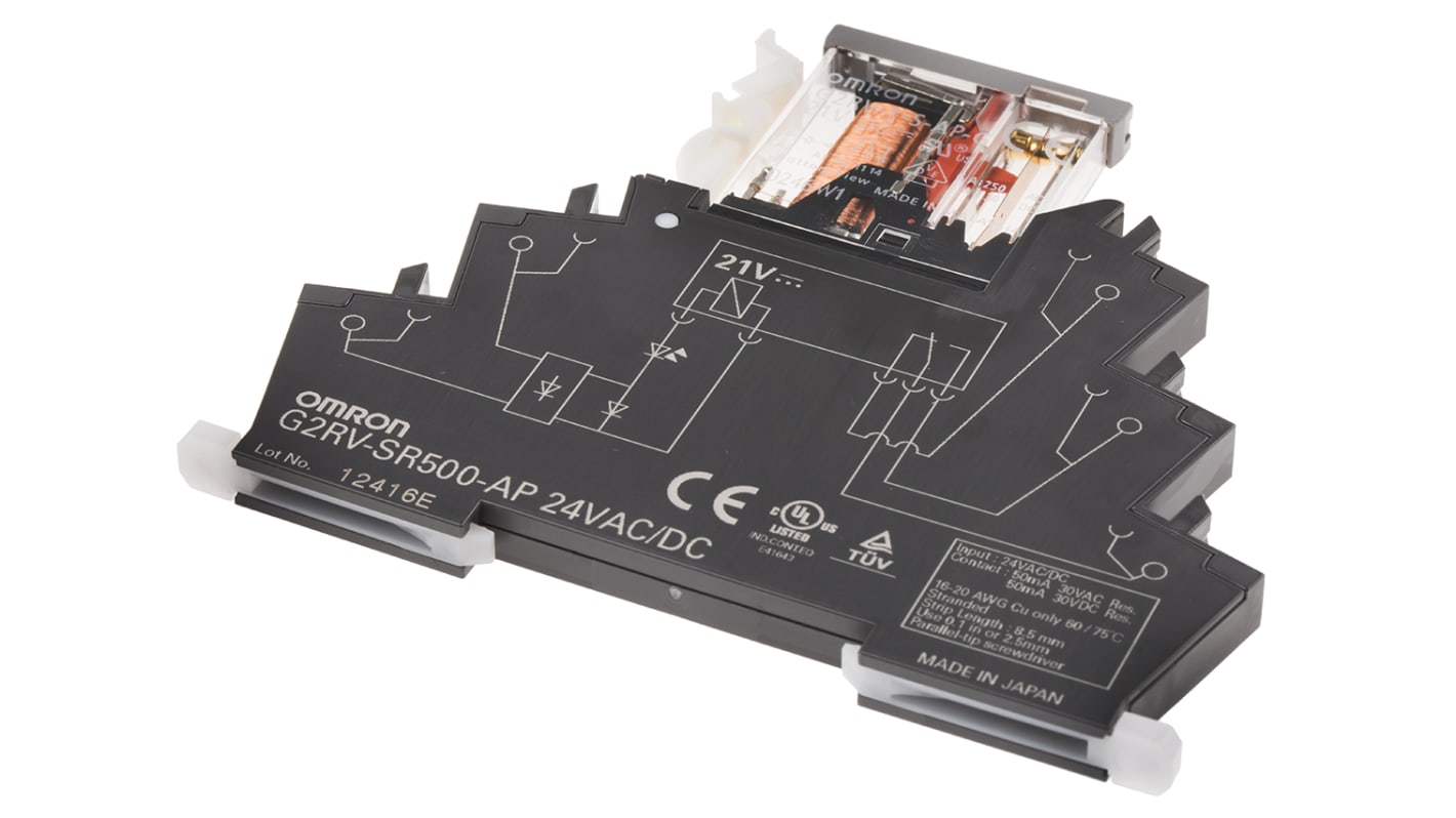 G2RV-SR500-AP AC/DC24 | Omron DIN Rail Non-Latching Relay, 24V ac/dc ...