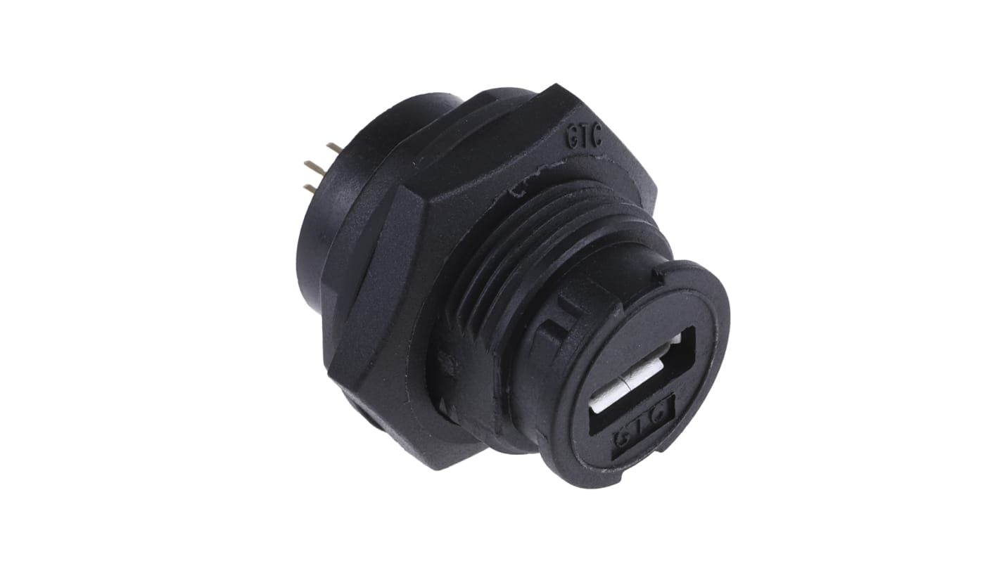 RS PRO Straight, Panel Mount, Socket Type Micro AB IP67 USB Connector | RS