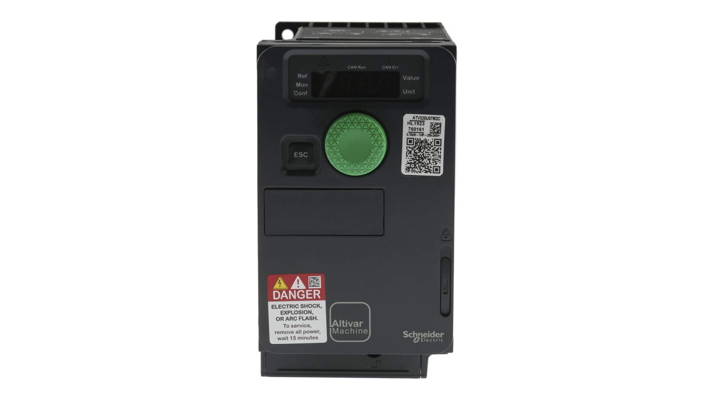 Schneider Electric 可変速ドライブ ATV320, 230 V ac 0.75 kW ATV320U07M2C 非同期モータ ...