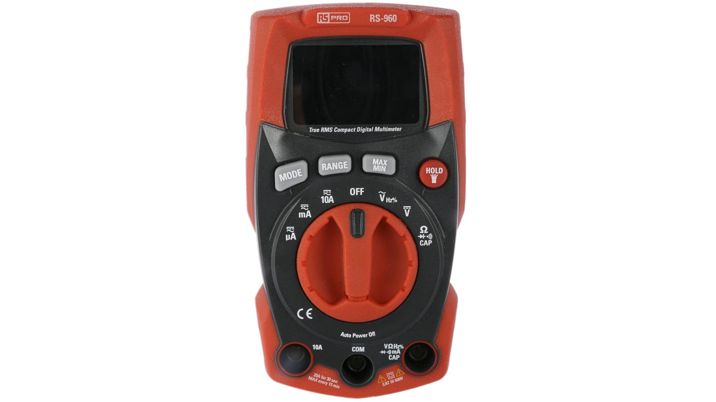 RS PRO RS-960 Handheld Digital Multimeter, True RMS, 10A ac Max, 10A dc ...