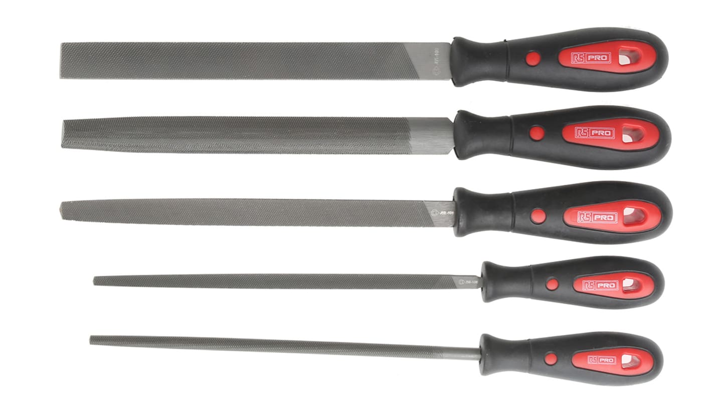 RS PRO 200mm, Bastard Engineers File Set With Soft-Grip Handle | RS