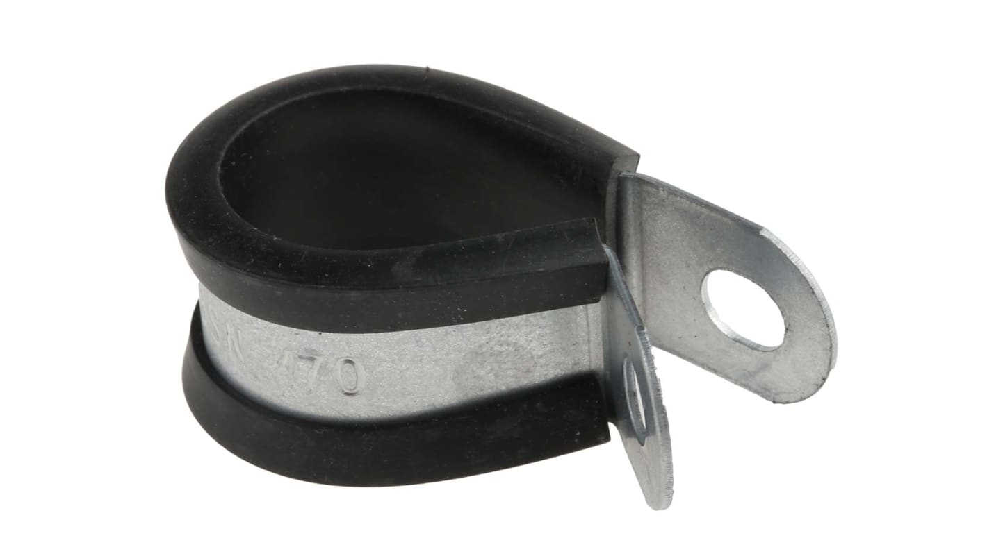 RS PRO Black Plated Steel P Clamp, 16mm Max. Bundle | RS