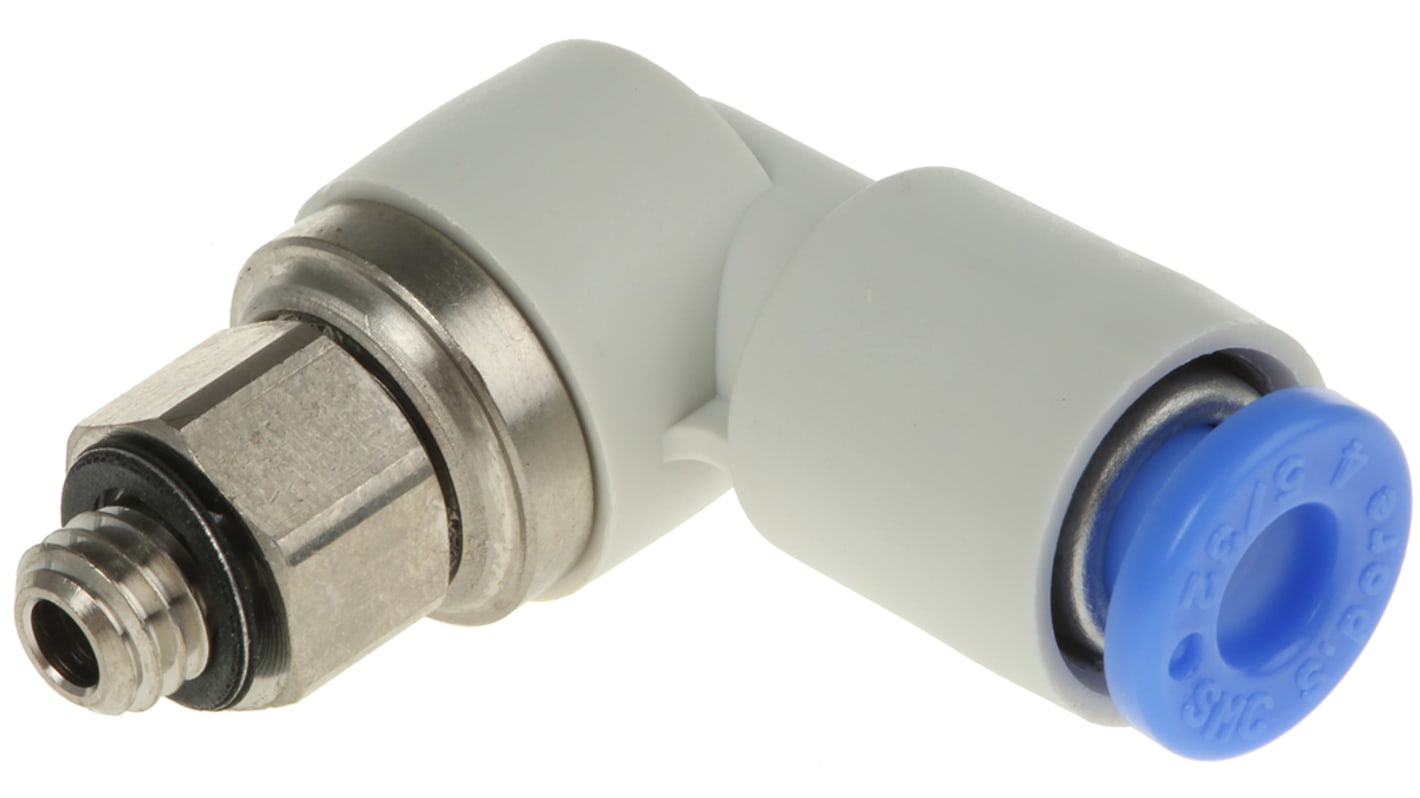 KSL04-M5 | SMC KSL Series Elbow Threaded Adaptor, M5 Male to Push In 4 mm, Threaded-to-Tube ...