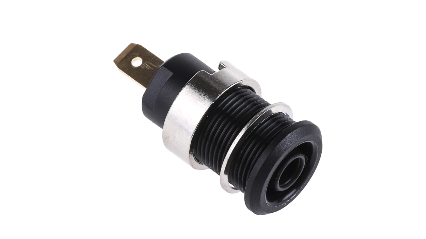 23.3000-21 | Staubli 4 mm Black Female Banana Socket - Tab Termination ...