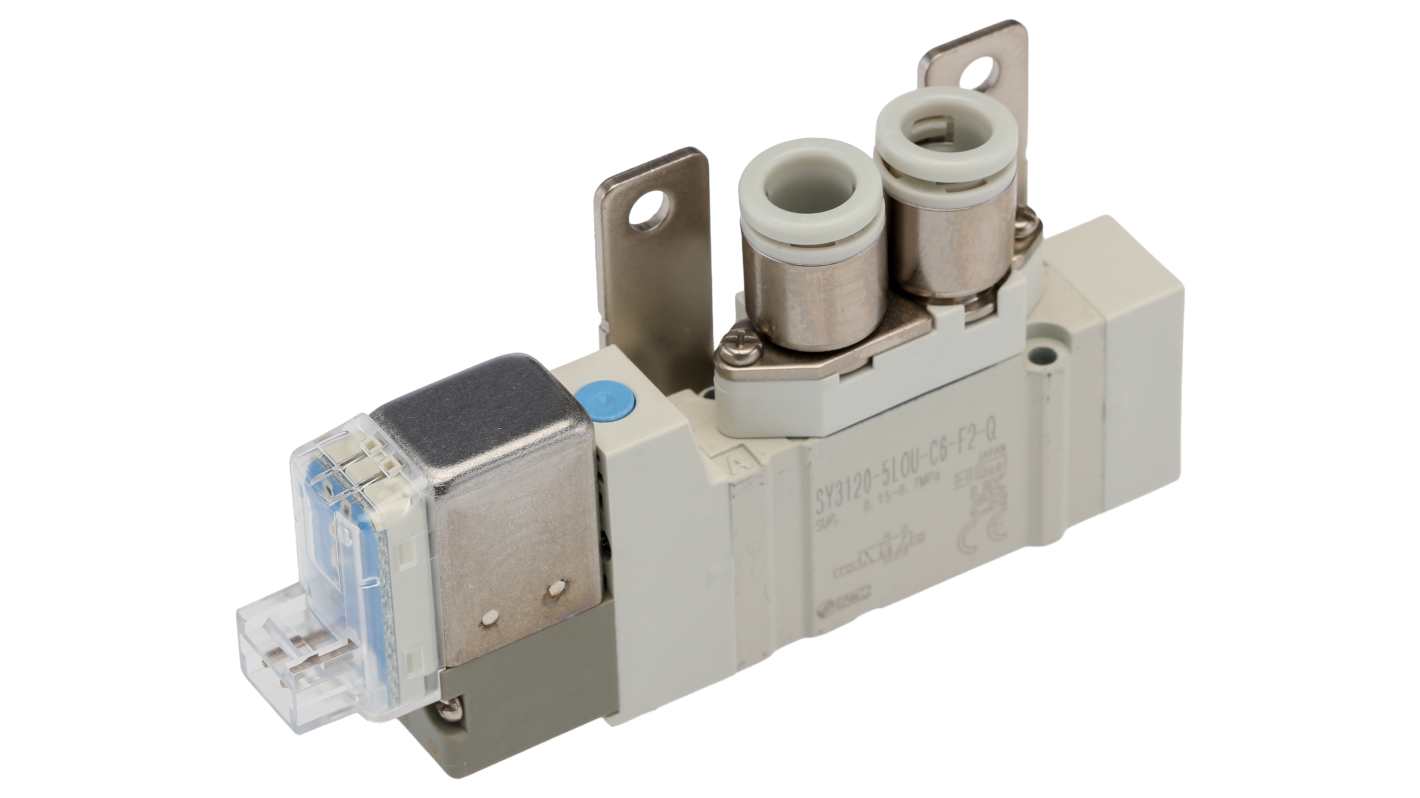 SY3120-5LOU-C6-Q | SMC 5/2 Pneumatic Control Valve - Solenoid/Pilot SY3000 Series 24V dc | RS