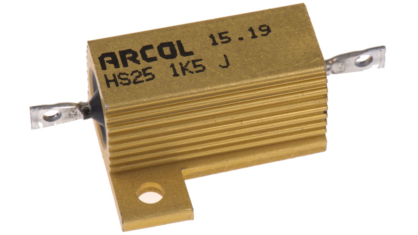 Arcol, 1.5kΩ 25W Wire Wound Chassis Mount Resistor HS25 1K5 J ±5% | RS