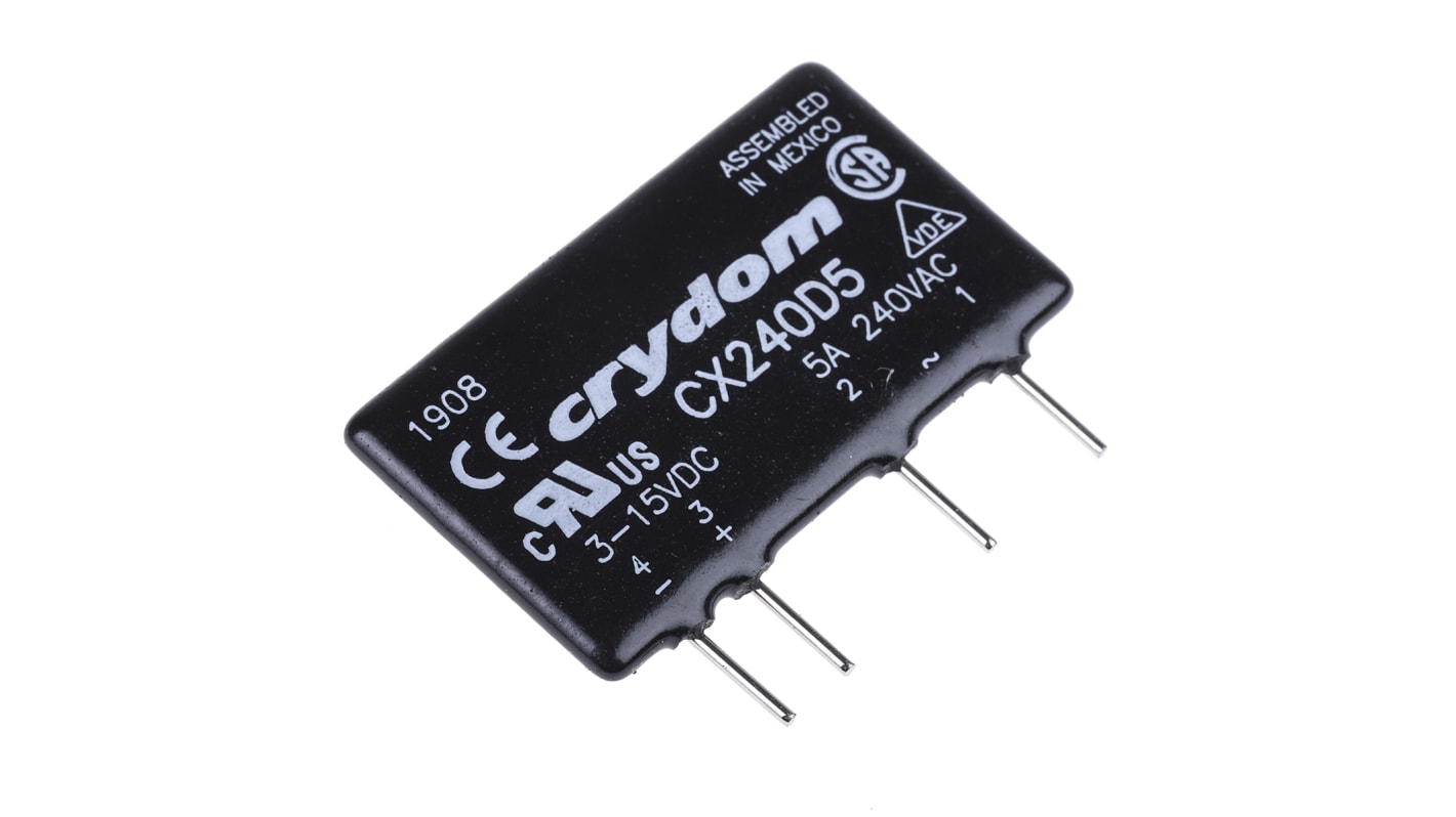 Sensata / Crydom ソリッドステートリレー 最大負荷電流:5 A 最大負荷電圧:280 V ac 基板実装, CX240D5 | RS