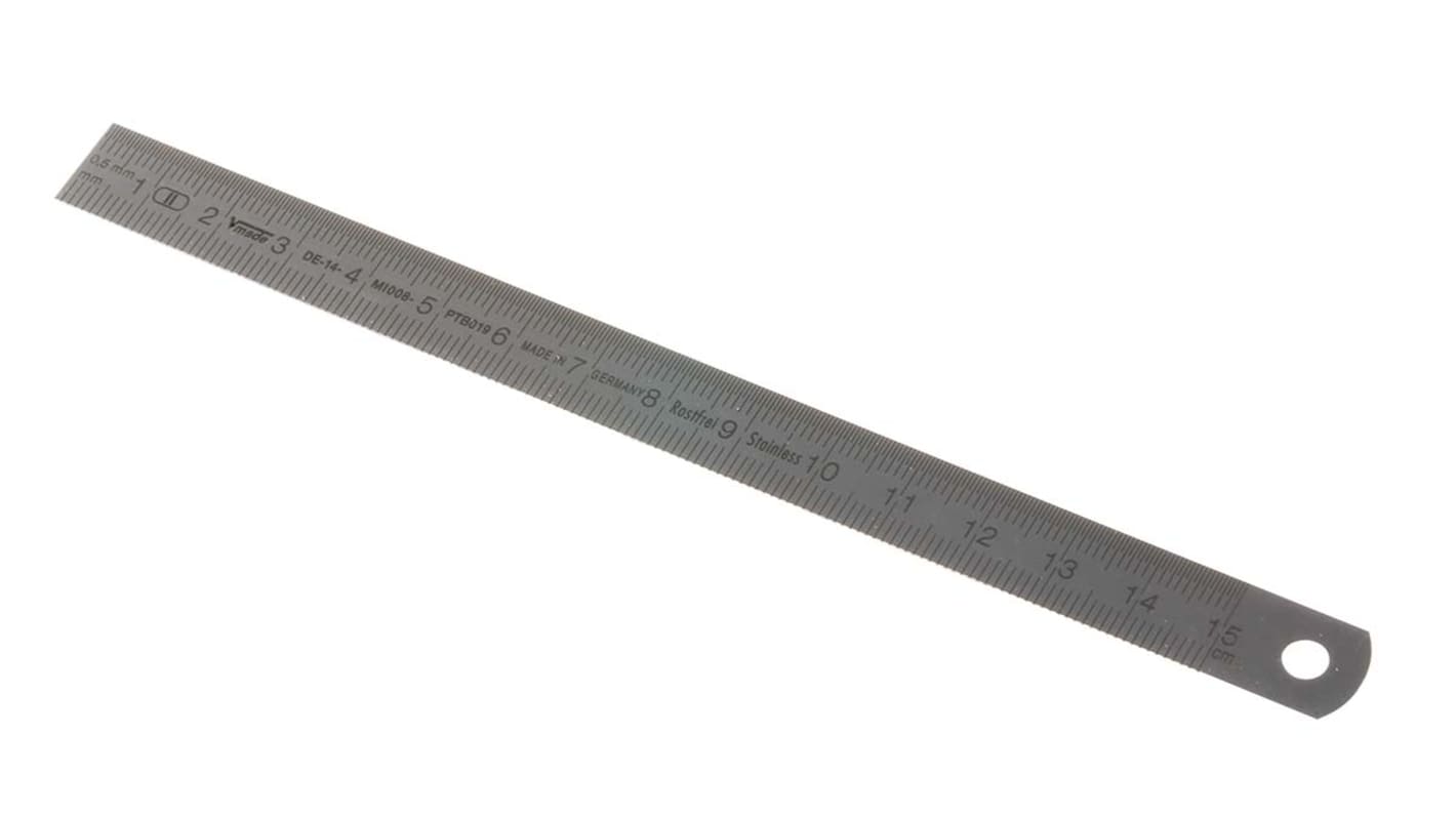 MikronTec 150mm Stainless Steel Metric Ruler, With UKAS Calibration | RS