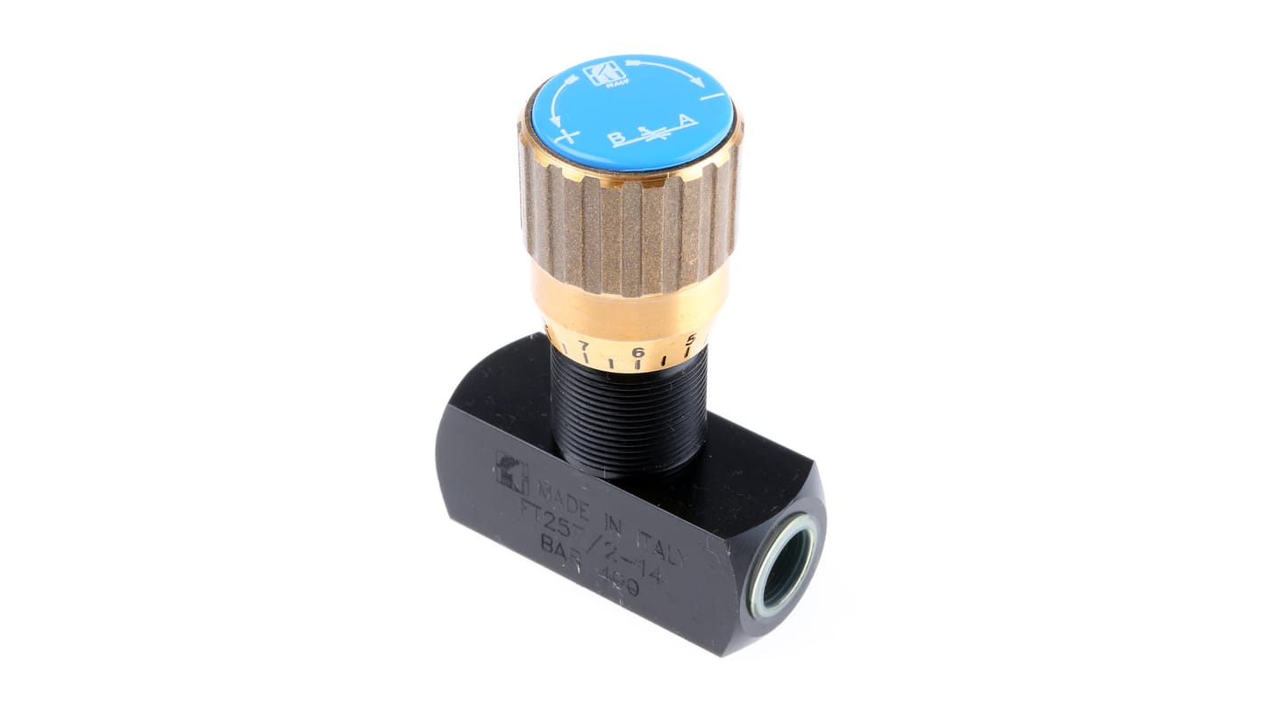 RS PRO Inline Mounting Hydraulic Flow Control Valve, G 1/4, 400bar, 25L ...