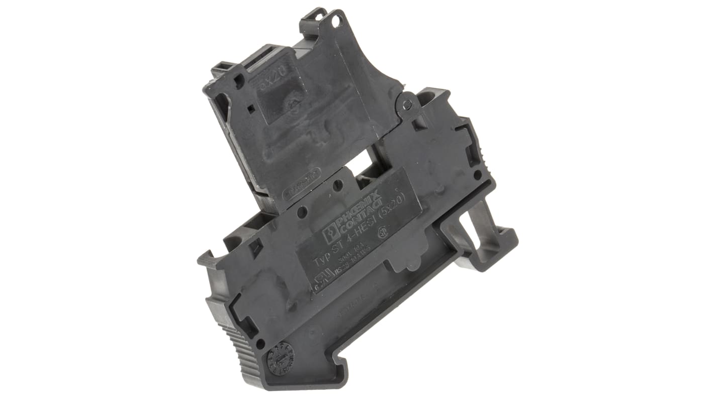 3036369 | Phoenix Contact Black ST 4-HESI (5X20) Fused DIN Rail ...