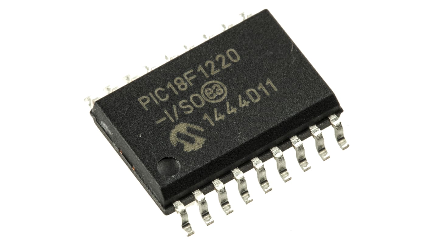 Microchip PIC18F1220-I/SO, 8bit PIC Microcontroller, PIC18F, 40MHz, 4 kB, 256 B Flash, 18-Pin ...
