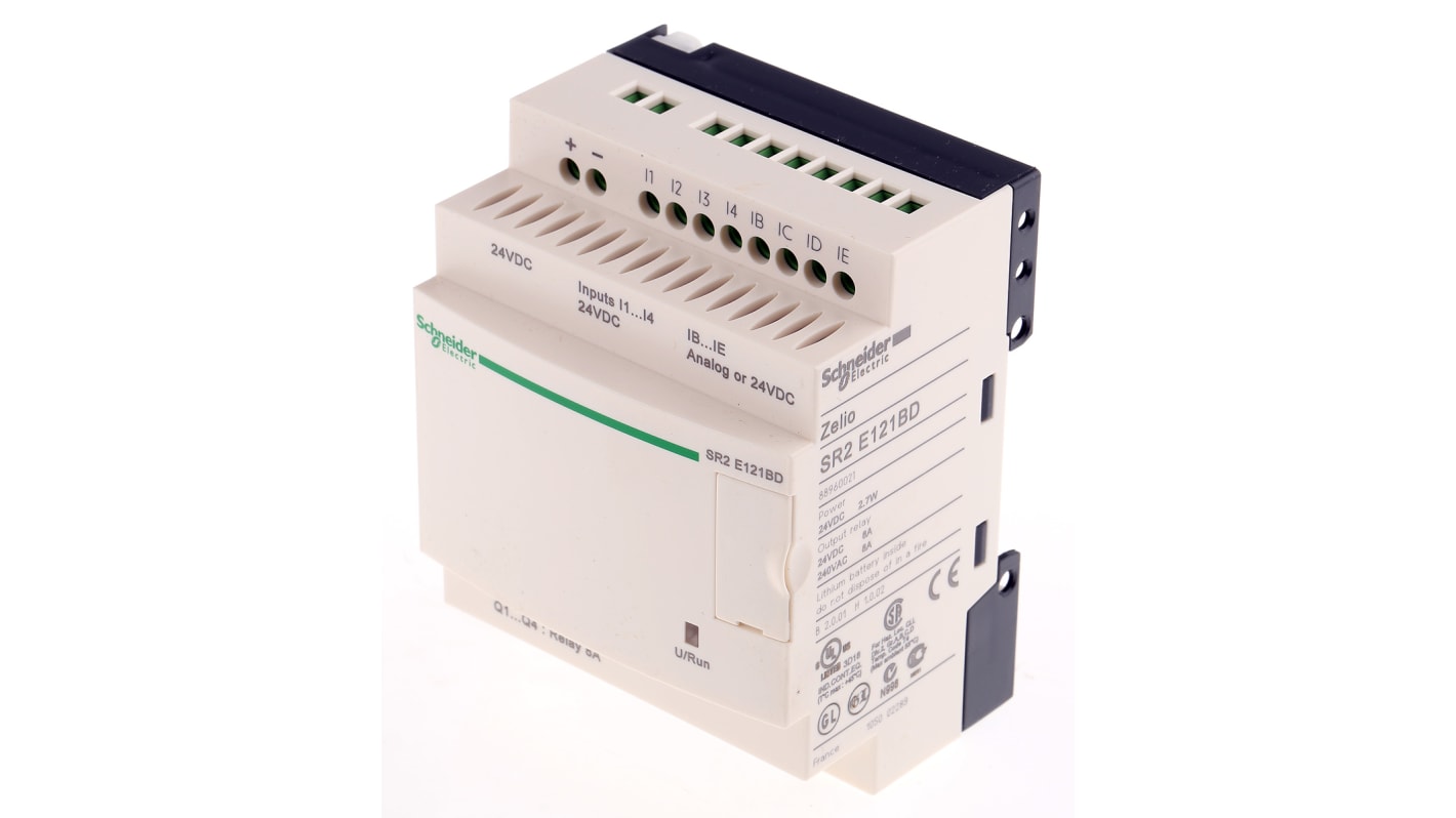 SR2E121BD | Schneider Electric, Zelio Logic Smart, Logic Module - 8 Inputs, 4 Outputs, Relay ...