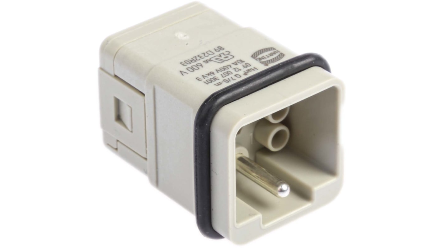 09120073001 | HARTING Heavy Duty Power Connector Insert, 10A, Male, Han Q Series | RS