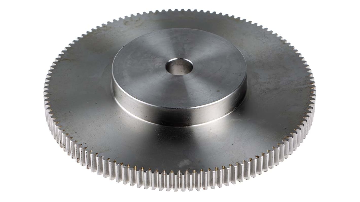 RS PRO Stainless Steel 120 Teeth Spur Gear, 1 Module, 12mm Bore Diam ...