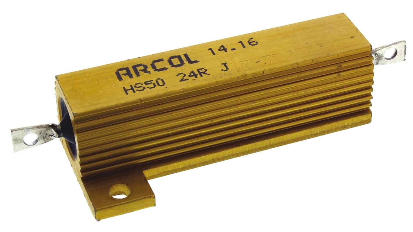 Arcol, 24Ω 50W Wire Wound Chassis Mount Resistor HS50 24R J ±5% | RS