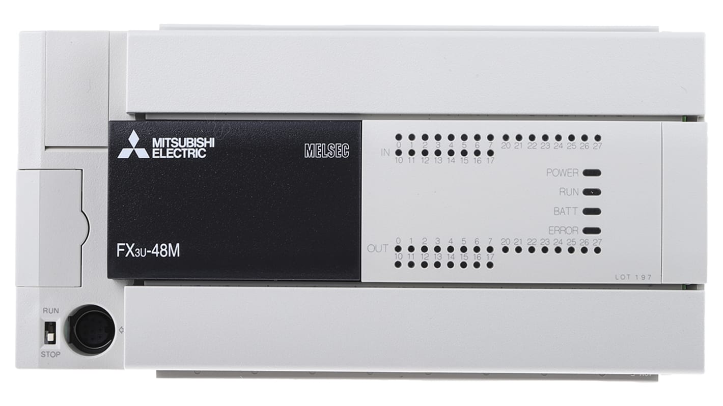 FX3U-48MT/ESS | Mitsubishi FX3U Logic Module - 24 Inputs, 24 Outputs ...