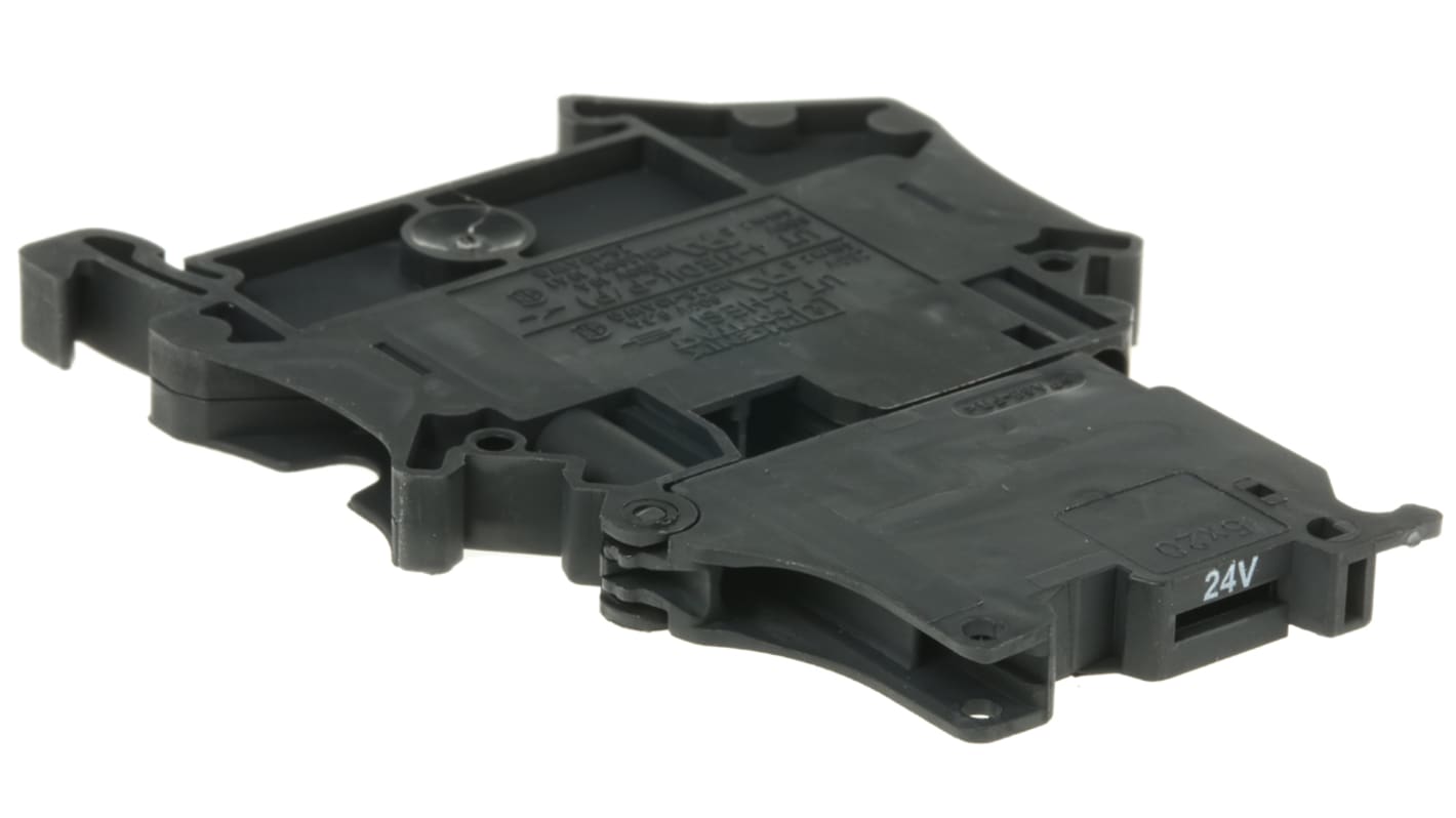 3046090 | Phoenix Contact Black UT Fused DIN Rail Terminal, Single ...