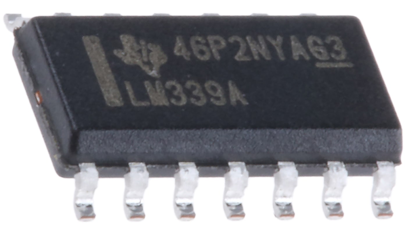 LM339ADR Texas Instruments, Quad Comparator, Open Collector O/P, 1.3μs ...