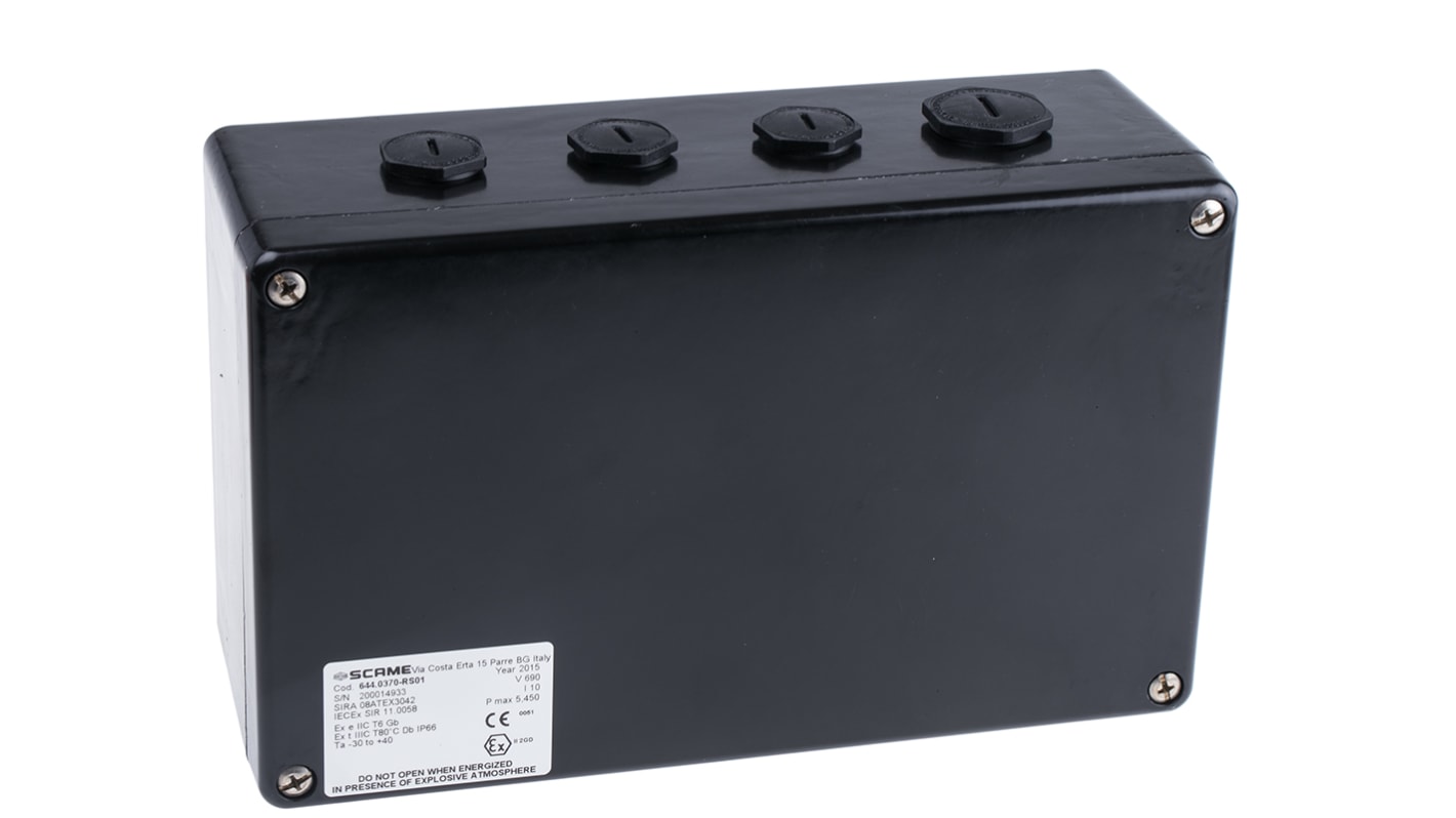 644.0370-RS01 | Scame Zenith P Series Black Junction Box, IP66, 15 ...