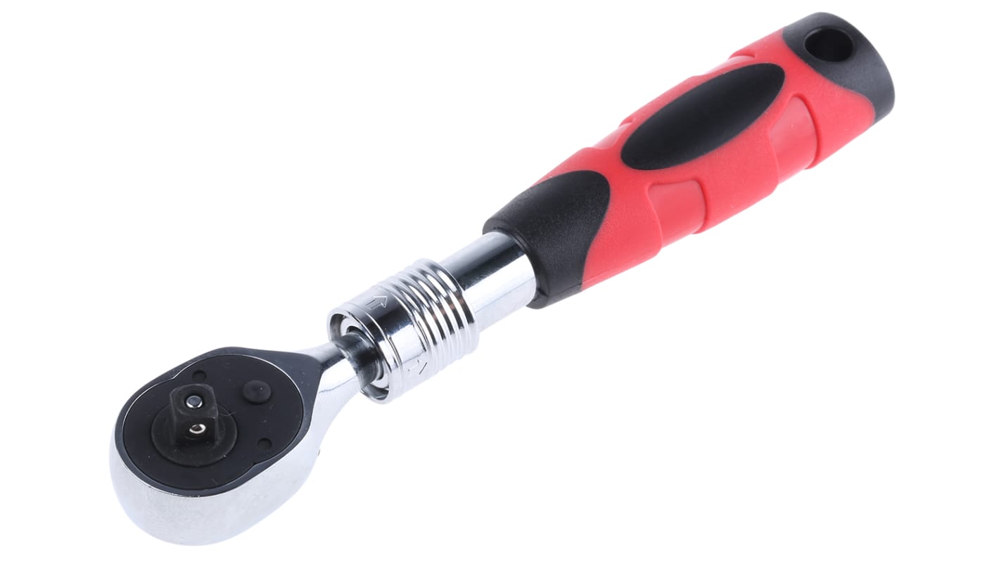 RS PRO 1/4 Zoll Vierkant Ratsche Auszieh-Knarre CrV-Stahl, Länge 200 mm ...