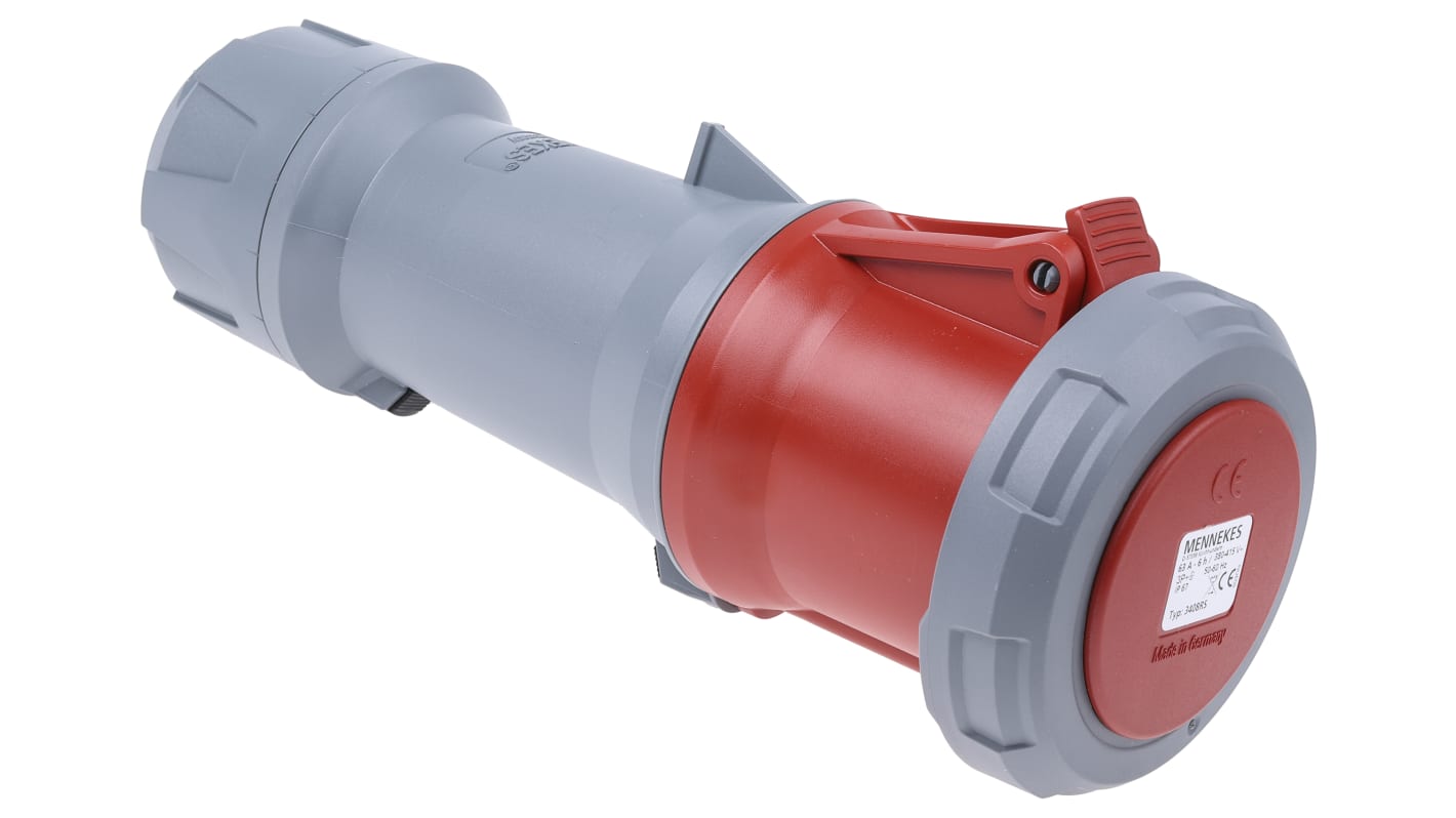 3408 | MENNEKES, PowerTOP Plus IP67 Red Cable Mount 3P+E Industrial ...