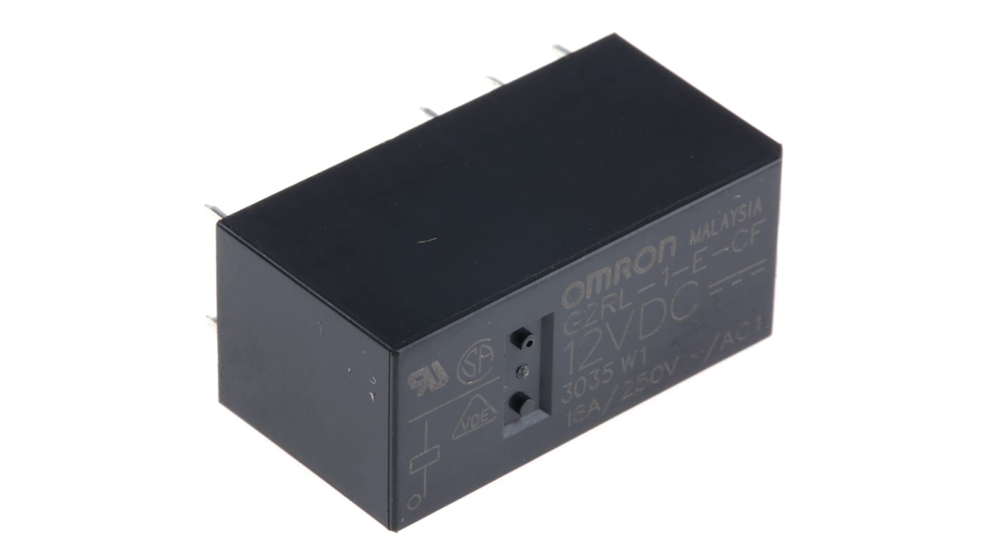 G2RL-1-E-CF 12DC | Omron PCB Mount Power Relay, 12V dc Coil, 16A Switching Current, SPDT | RS