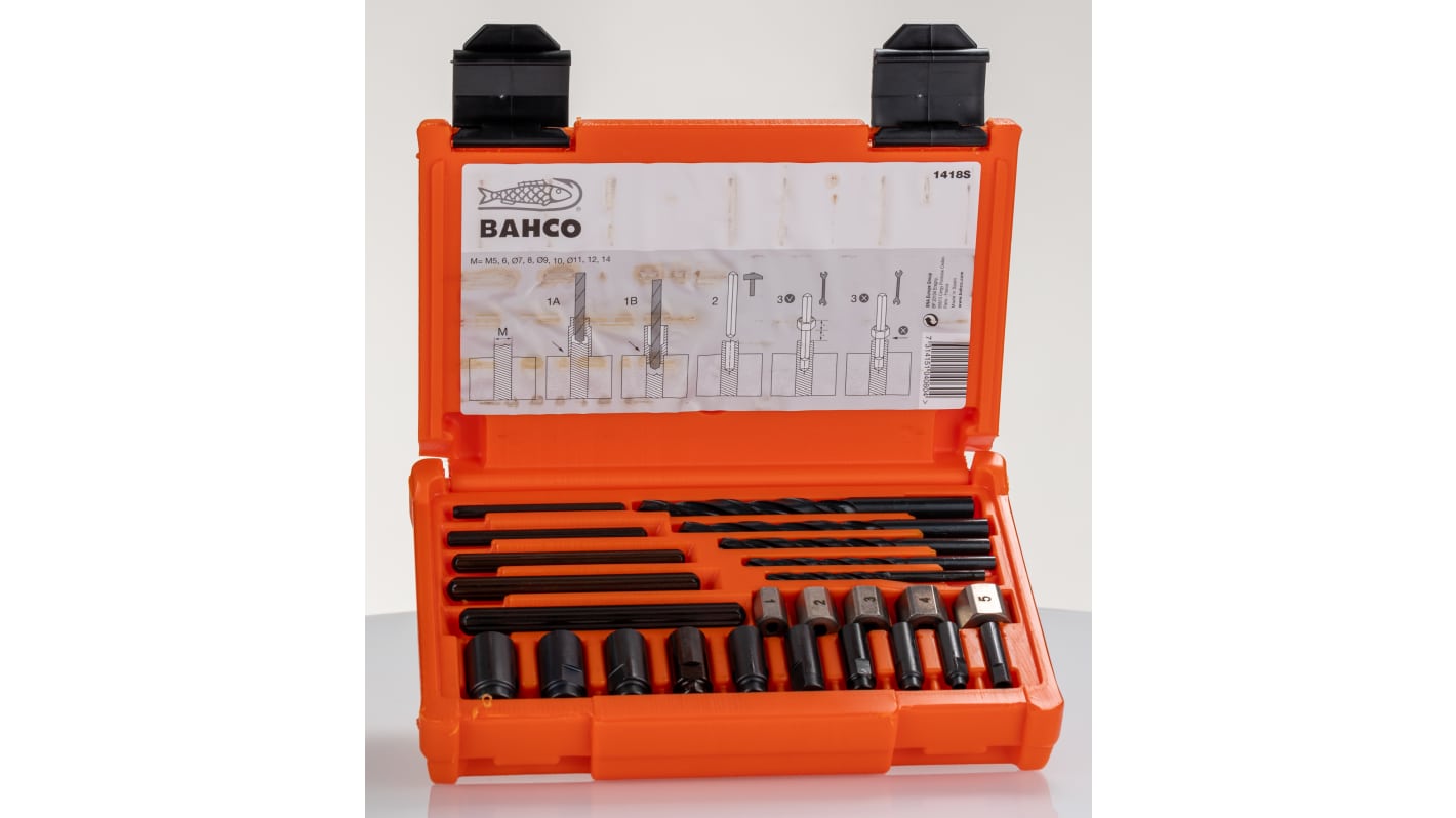 1418s | Bahco 15 piece Vanadium Screw Extractor Set | RS