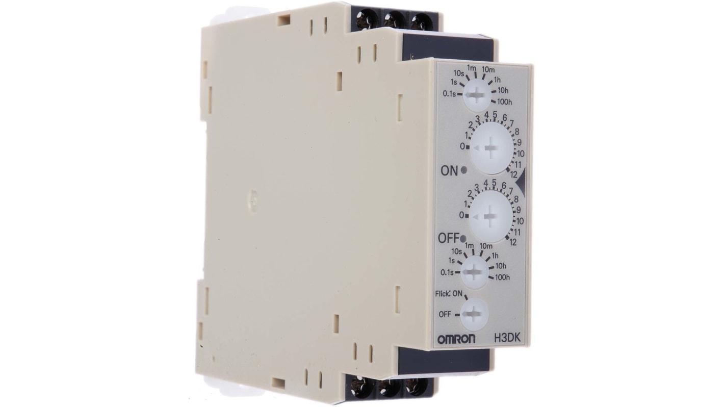 H3DK-F AC/DC24-240 | Omron DIN Rail Multi Function Timer Relay, 24 → 240V ac/dc, 0.1 → 1.2 s, 1 ...