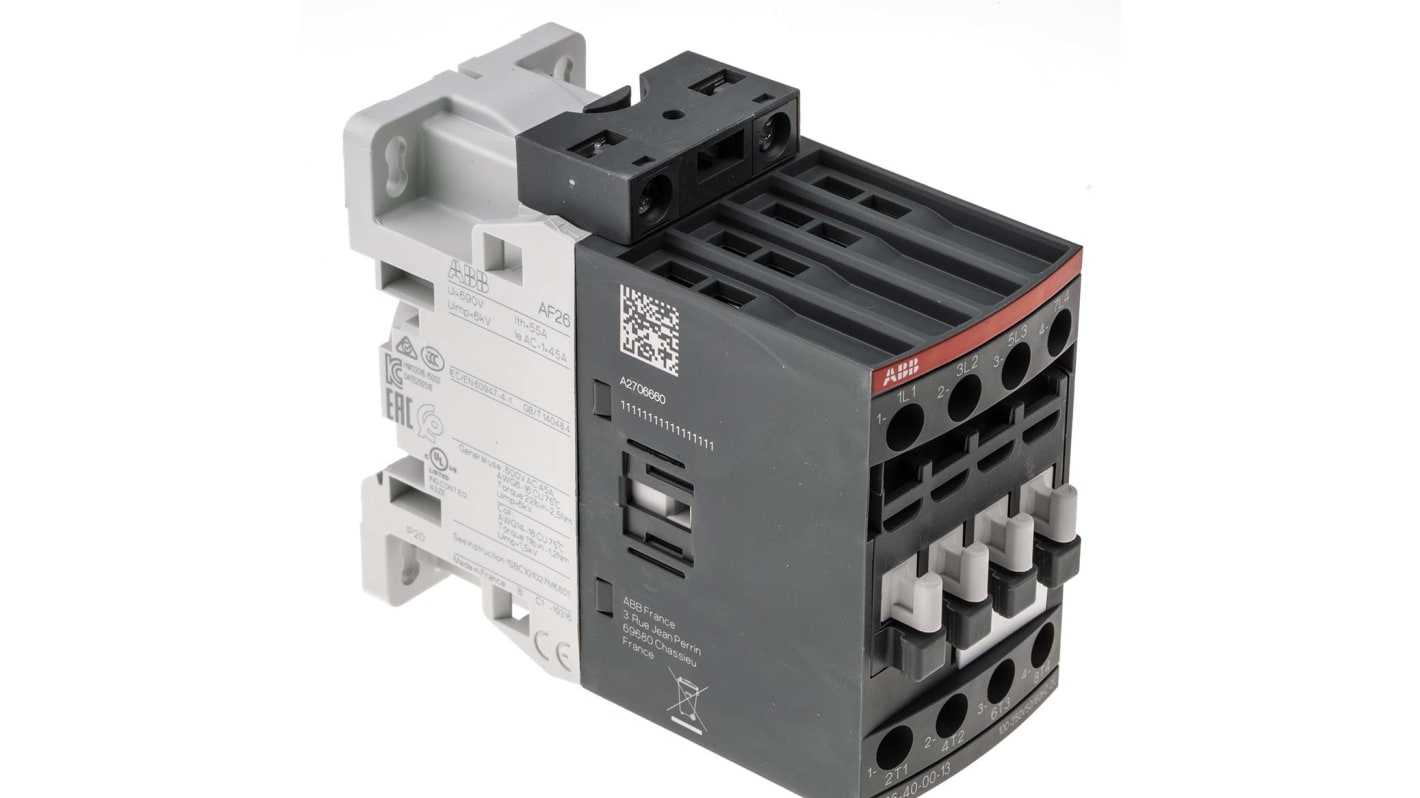 1SBL237201R1300 AF26-40-00-13 | ABB AF26-40-00-13 AF Contactor, 230 V ac Coil, 4 Pole, 45 A, 11 ...