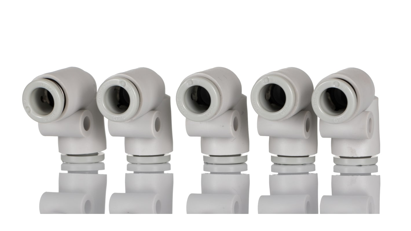 KQ2L06-00A | SMC KQ2 Winkel-Einsteckadapter, Rohr-zu-Rohr, PBT | RS