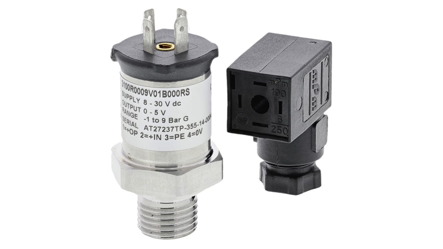3100R0009V01B000 | Gems Sensors Pressure Sensor, -1bar Min, 9bar Max, Voltage Output, Relative ...