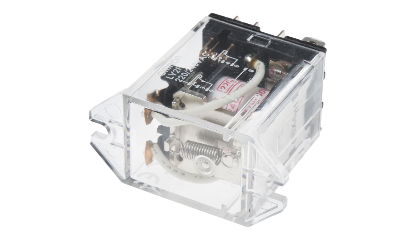 LY2F-AC220/240 | Omron Plug In Non-Latching Relay, 240V ac Coil, 10A Switching Current, DPDT | RS