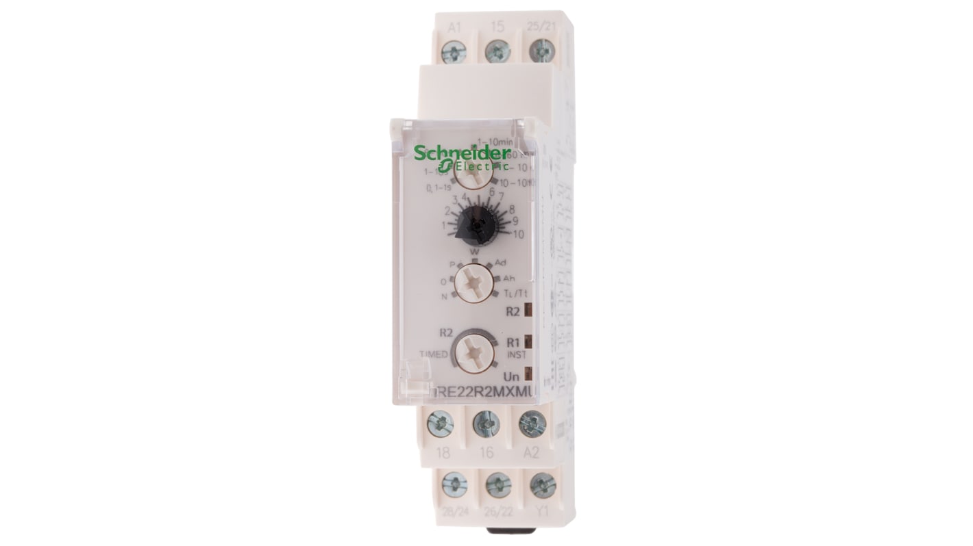 RE22R2MXMU | Schneider Electric DIN Rail Multi Function Timer Relay, 24 ...