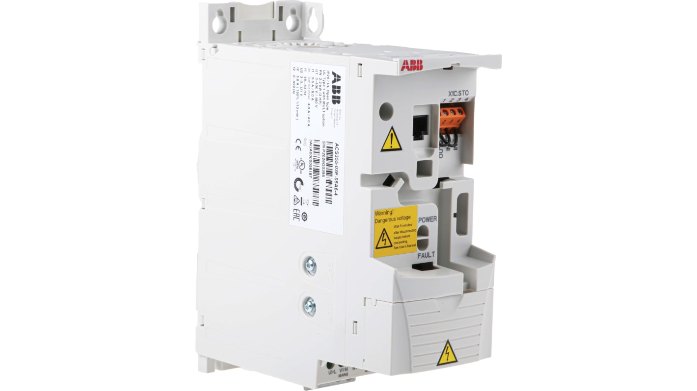 ACS355-03E-05A6-4 | ABB Inverter Drive, 2.2 kW, 3 Phase, 400 V ac, 5.6 ...