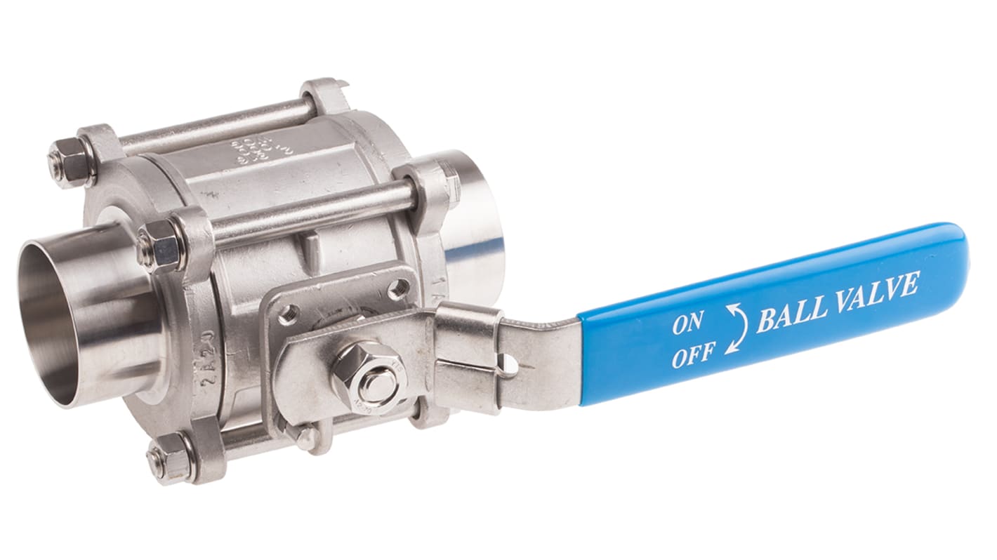 RS PRO Stainless Steel 2 Way, High Pressure Ball Valve | RS
