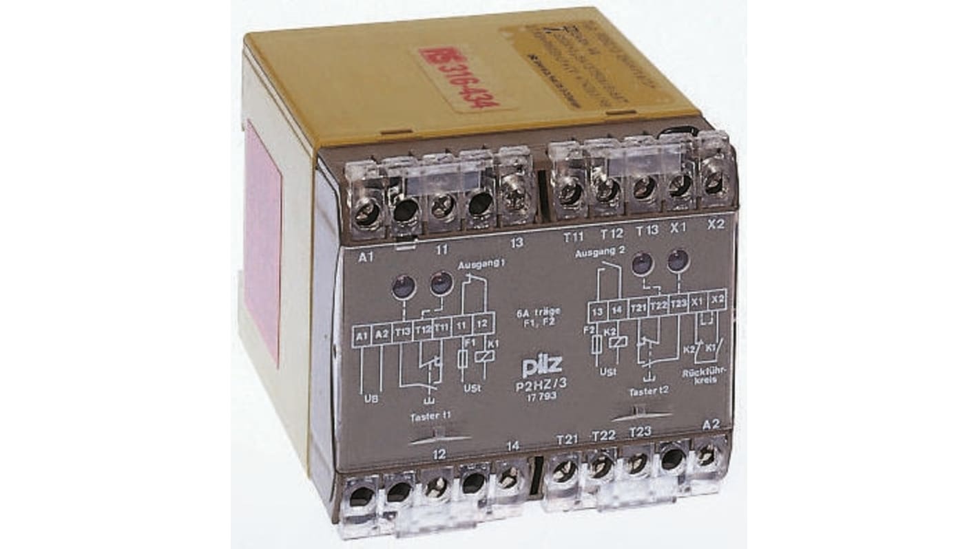 P2HZ5 24VDC | Pilz Single/Dual-Channel Safety Relay, 24V dc, 2 Safety ...