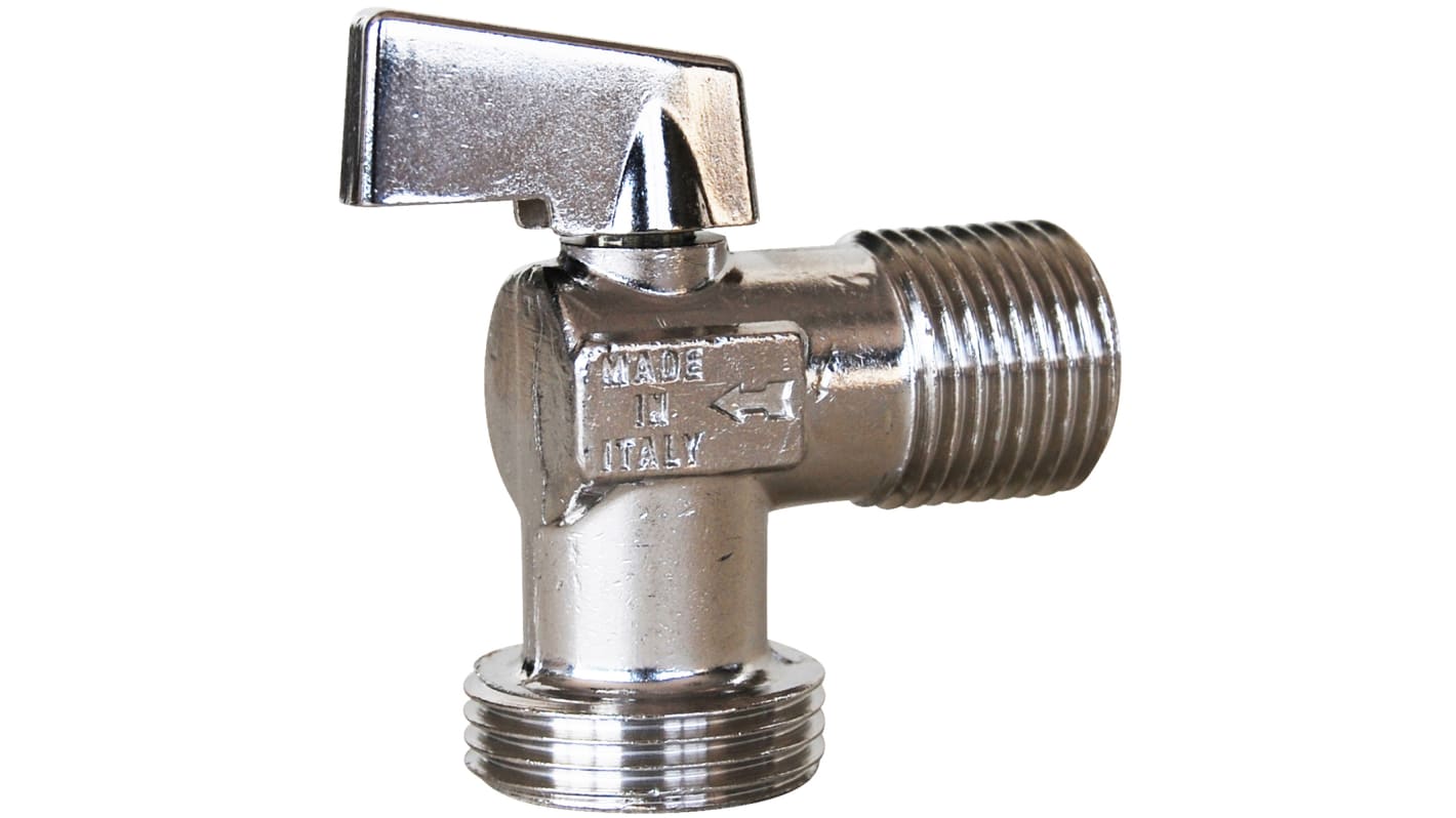 685045 | Sferaco Chrome Plated Brass Angle Ball Valve, Manual Ball ...