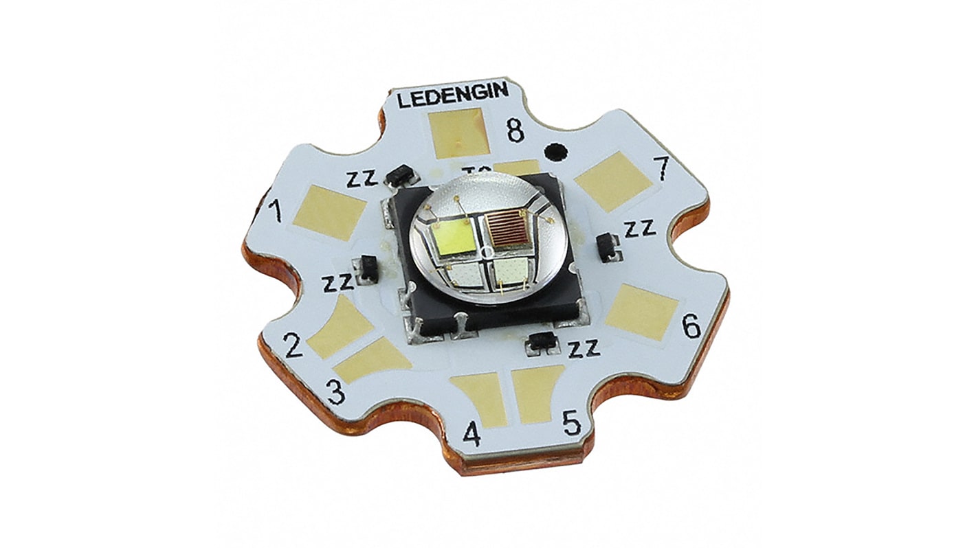 LedEngin Inc LZ4-V0MD0C-0000, LZ Circular LED Array, 4 Blue, Green, Red, White LED (6500K) | RS